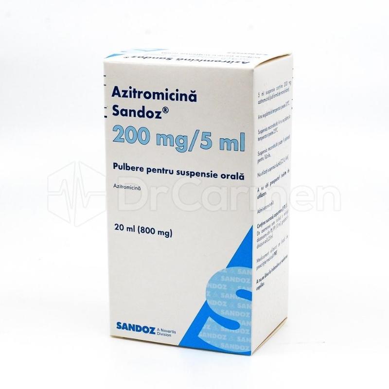 Azitromicina Sandoz 200 mg/5 ml Pulb. pt. Susp. Orala