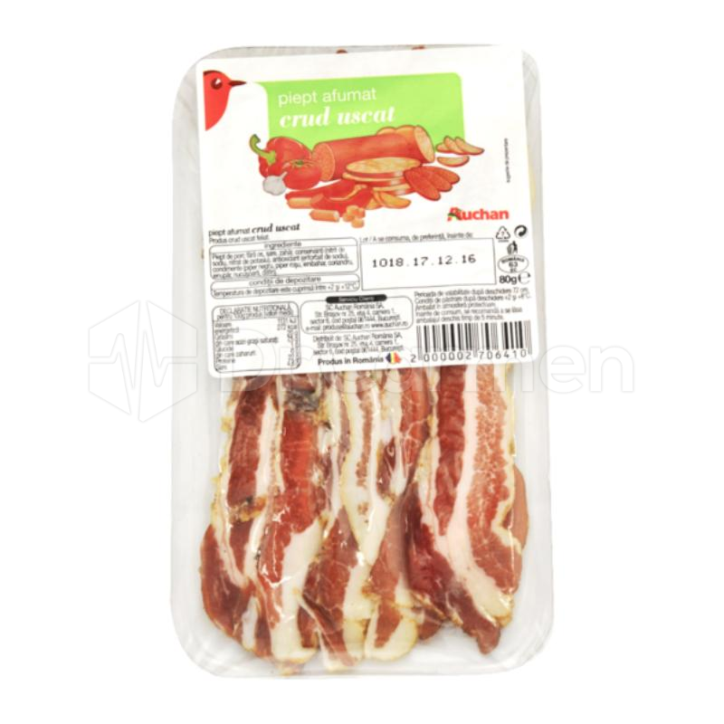 Piept de Porc Afumat Crud Uscat Feliat Auchan 80 g