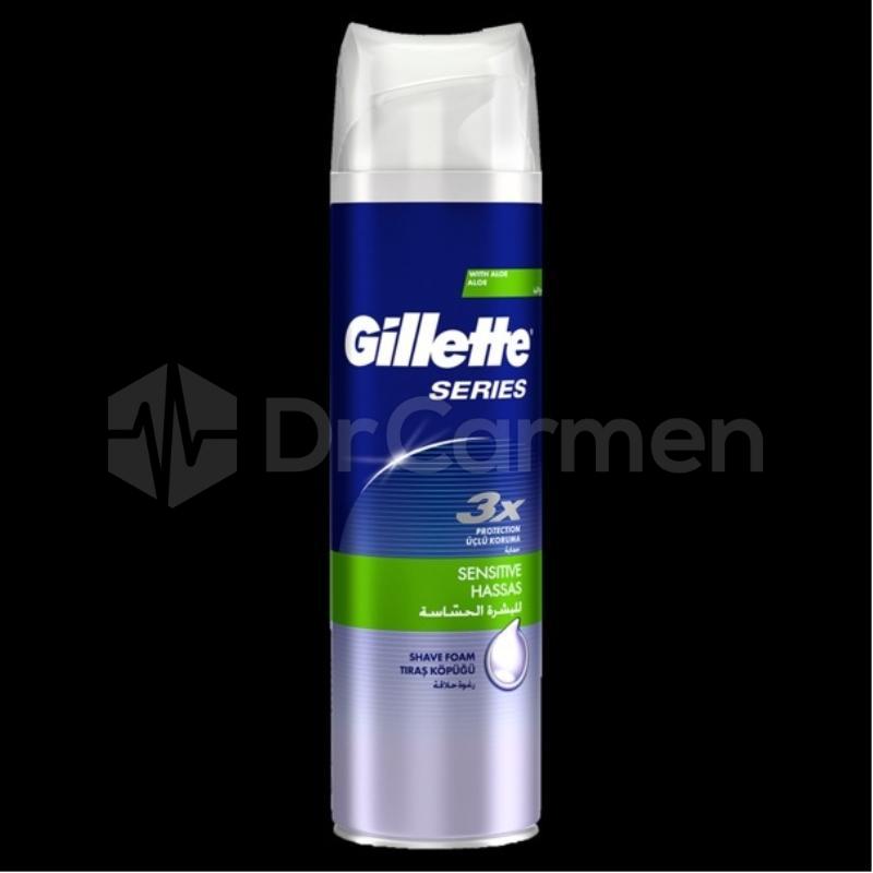 Spuma de Ras Gillette Series Sensitive, 250 ml
