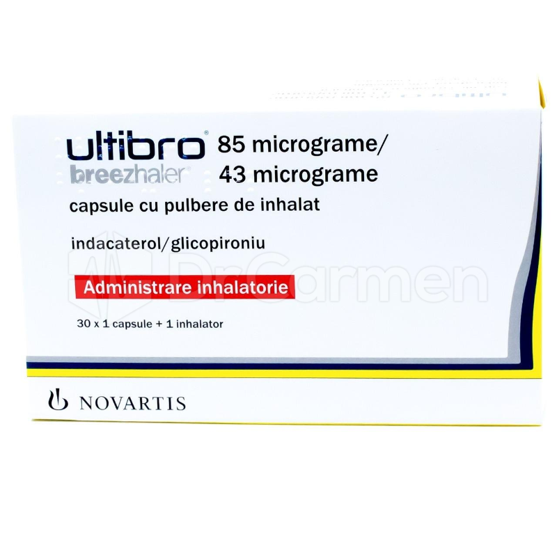 Ultibro Breezhaler 85 Micrograme/43 Micrograme Caps. cu Pulb. de Inhal.