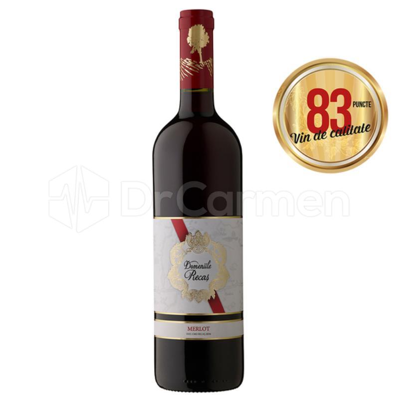 Vin Rosu Demisec Domeniile Recas, Merlot 0.75 l